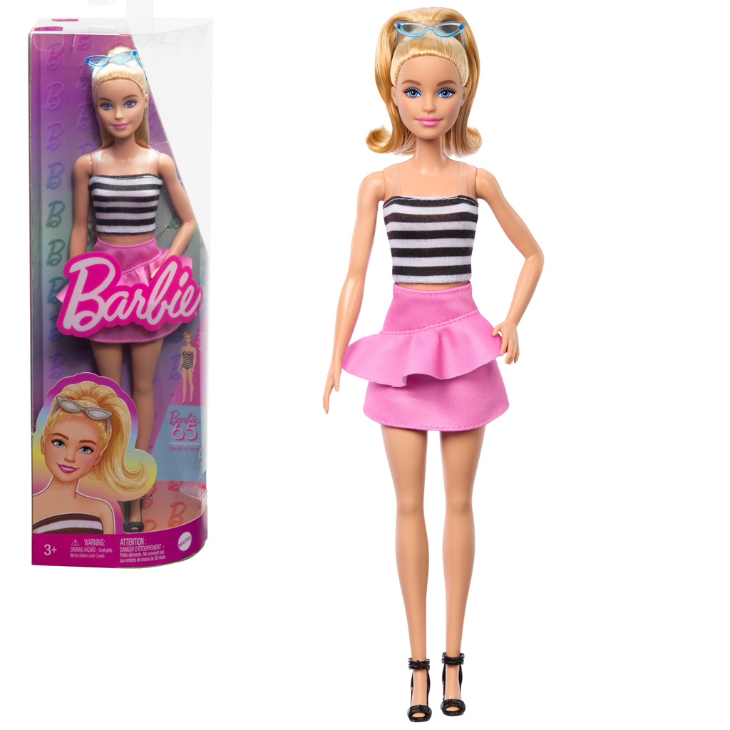 Barbie Fashionista štýlová bábika v ružovej sukni, so slnečnými ...