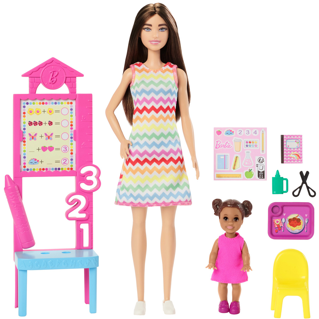 Barbie hnedovlasá učiteľka kariérna bábika herný set s doplnkami ...