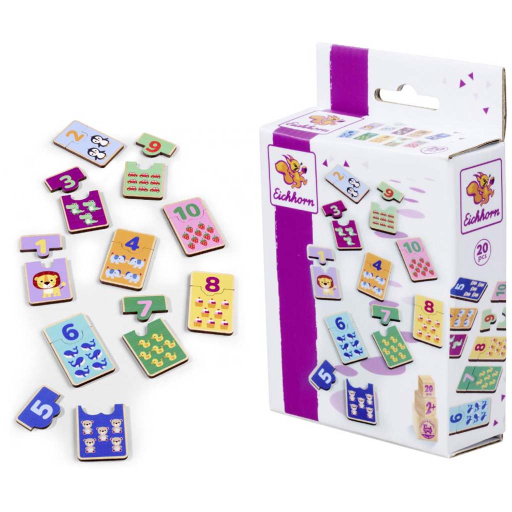 Eichhorn Drevené číselné puzzle – Zvieracie párovacie hra - Simba Toys ...