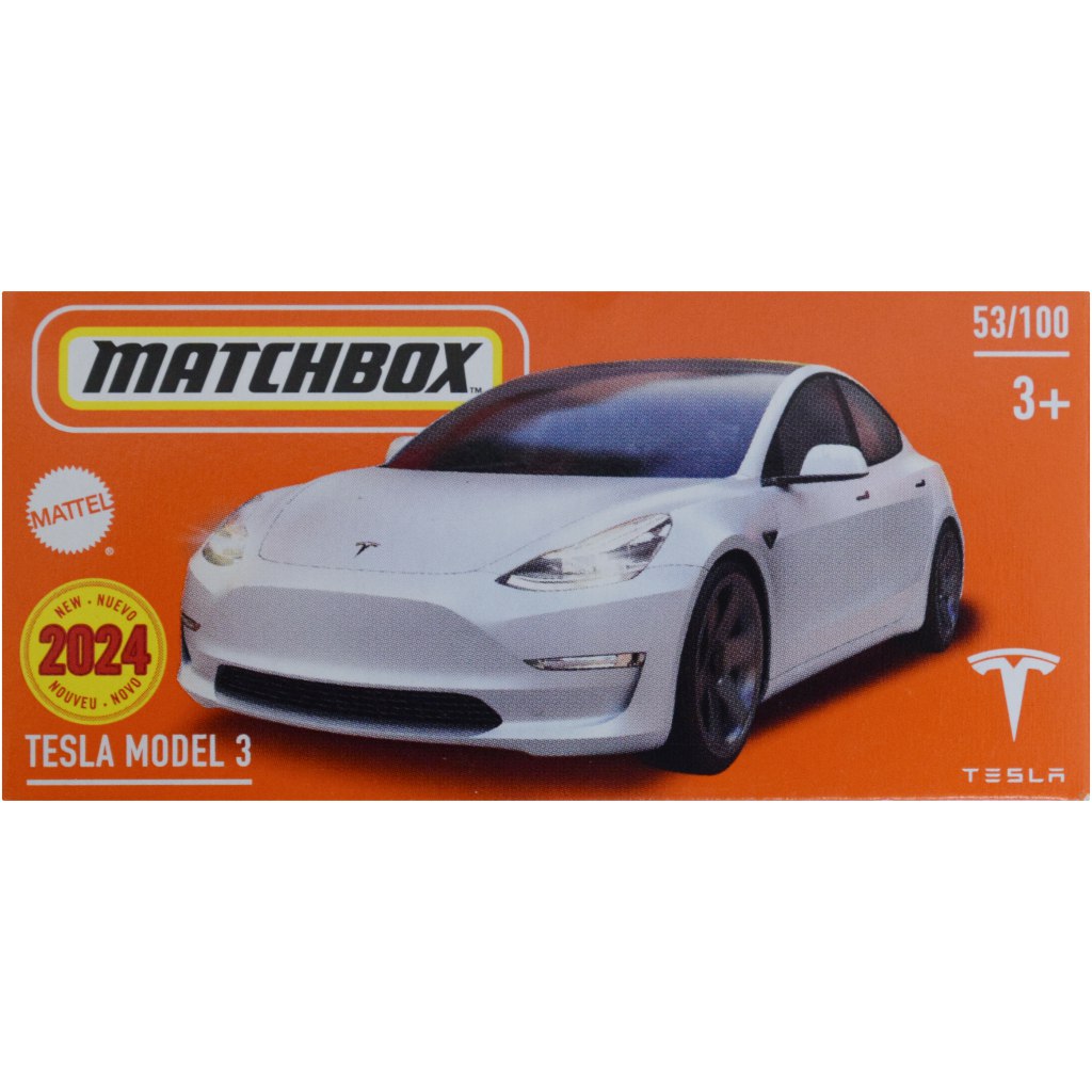 Matchbox Tesla Model 3 biely malý autíčko v papierovej krabičke 1/64 ...