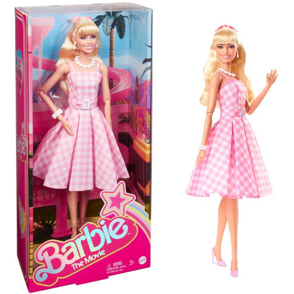 Barbie The Movie Barbie bábika v ružovej kockovanej sukni - Mattel ...